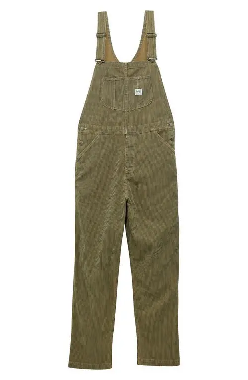 LEEM Railroad Stripe Workwear Bib Overalls