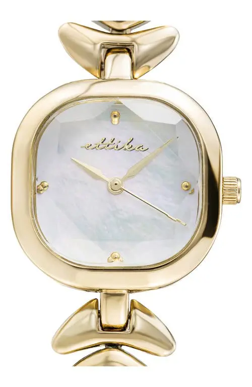 Ettika Gold Women\'s Bracelet Watch with Mother Of Pearl Dial Ettika Metal Moderna Bracelet Watch - Gold | Editorialist main image 4