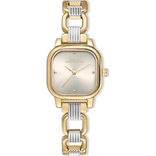 Ettika Classic Square Bracelet Watch - Mixed Metal