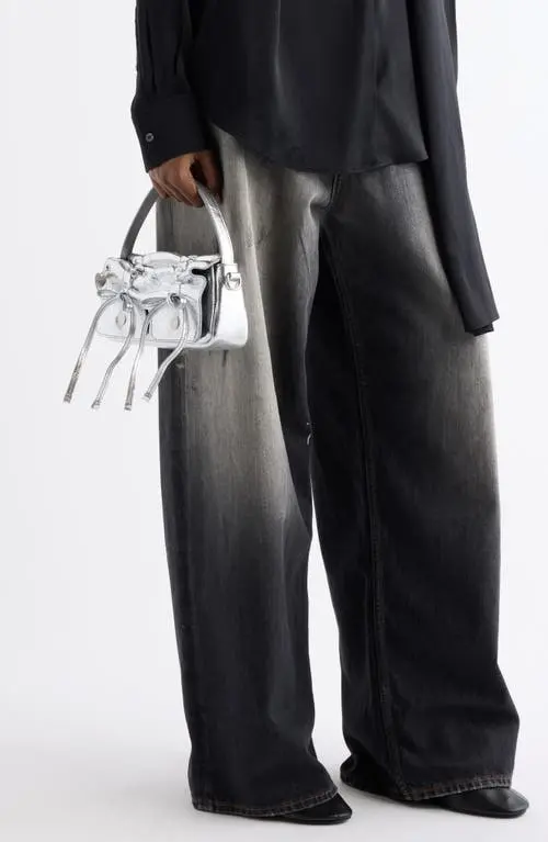Acne Studios Micro Multipocket Metallic Leather Baguette