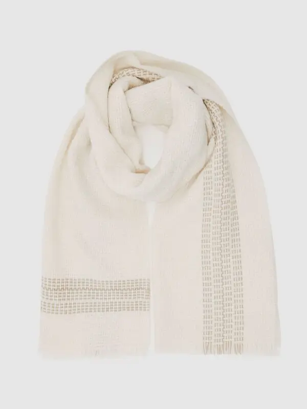 REISS Vivienne Wool-cashmere Textured Scarf
