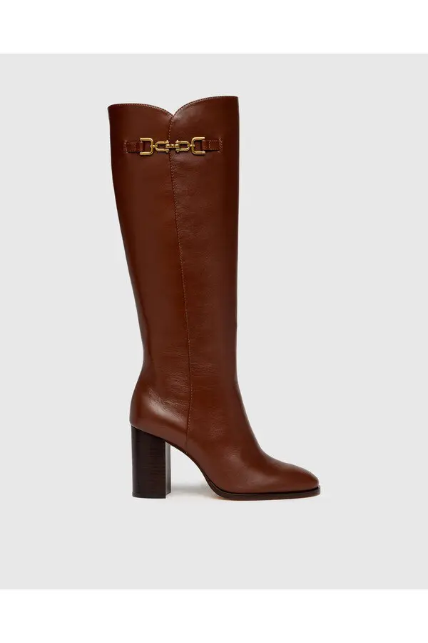 Paige Iris Leather Boots - Gold