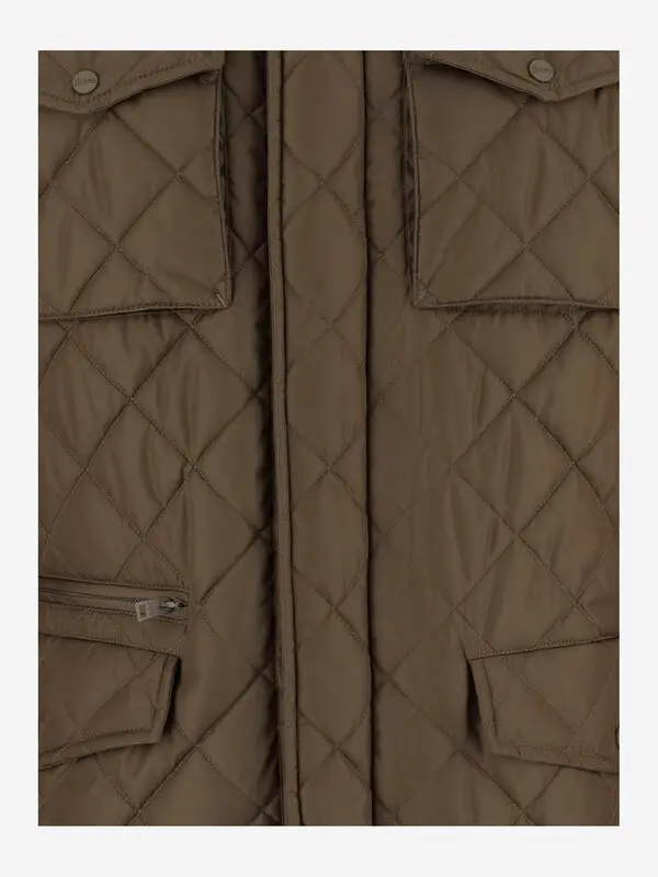 Herno Quilted Jacket With High Collar