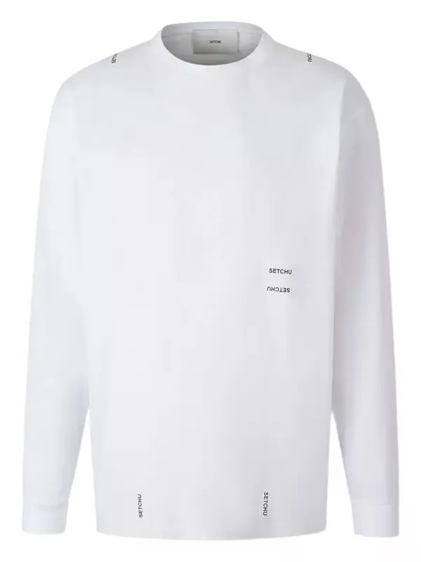 SETCHU Logo-print Long-sleeve T-shirt - White