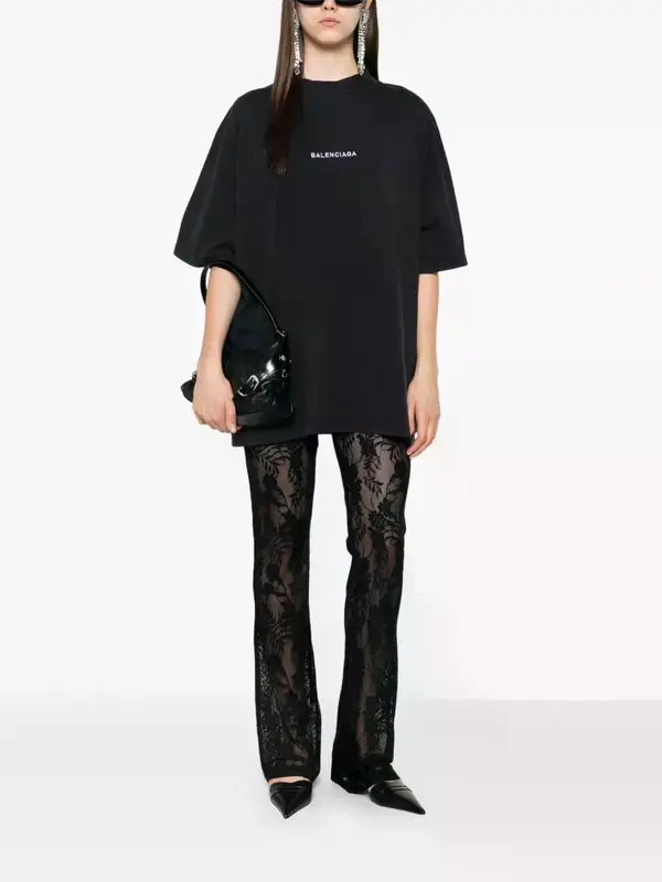 Balenciaga Logo-embroidered Sleeve-patch T-shirt