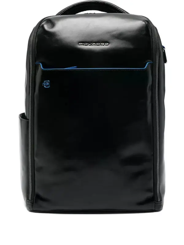 PIQUADRO Leather Top-handle Backpack - Black
