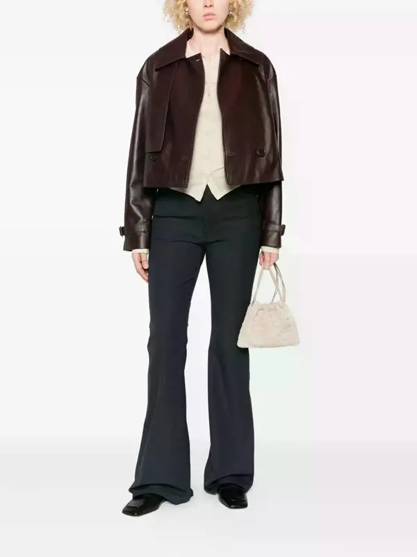 JOSEPH Leather Double-breasted Jacket