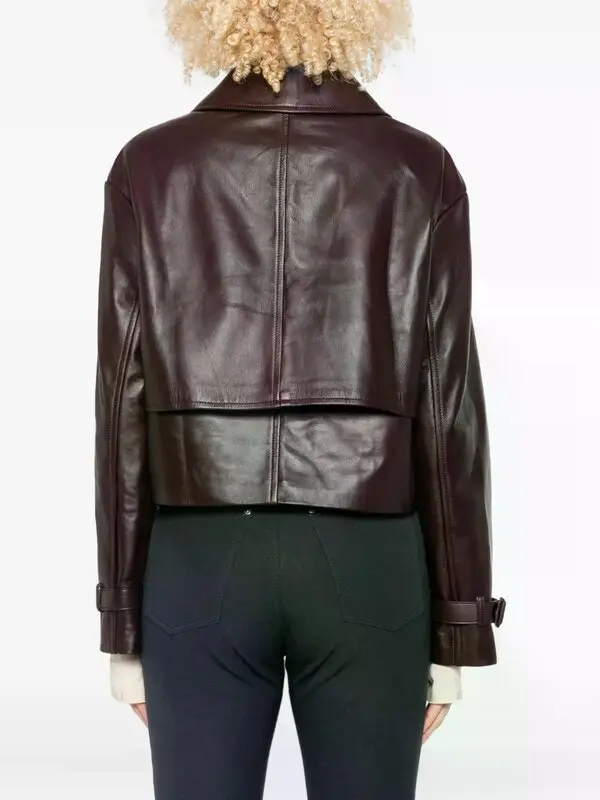 JOSEPH Leather Double-breasted Jacket