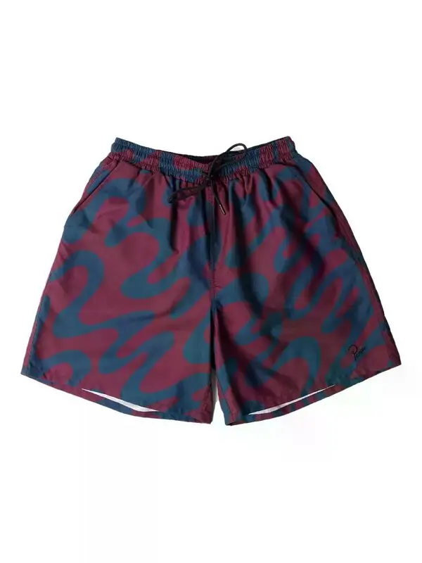 PARRA Abstract-print Swim Shorts - Red