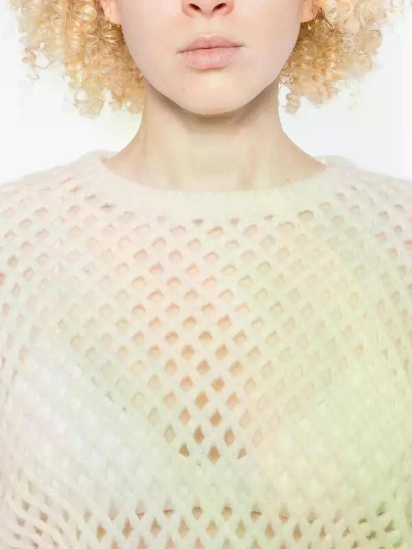 Max Mara Open-knit Long-sleeve Sweater - Neutrals