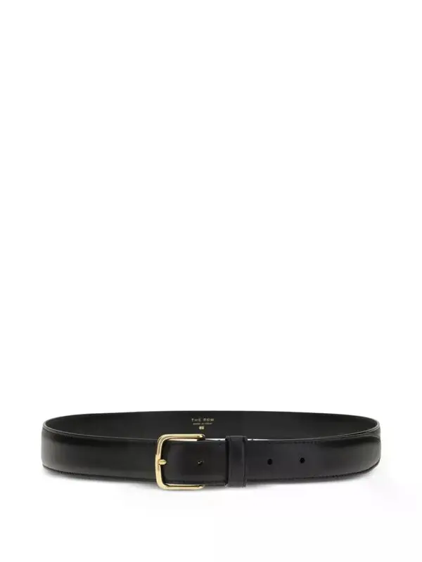 THE ROW Leather Buckle Belt - Black