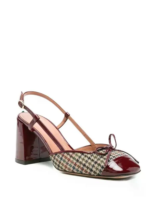 A.BOCCA Houndstooth Bow Pumps - Brown