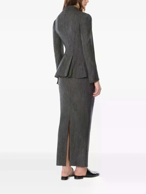 Alberta Ferretti Wool High-waisted Midi Skirt
