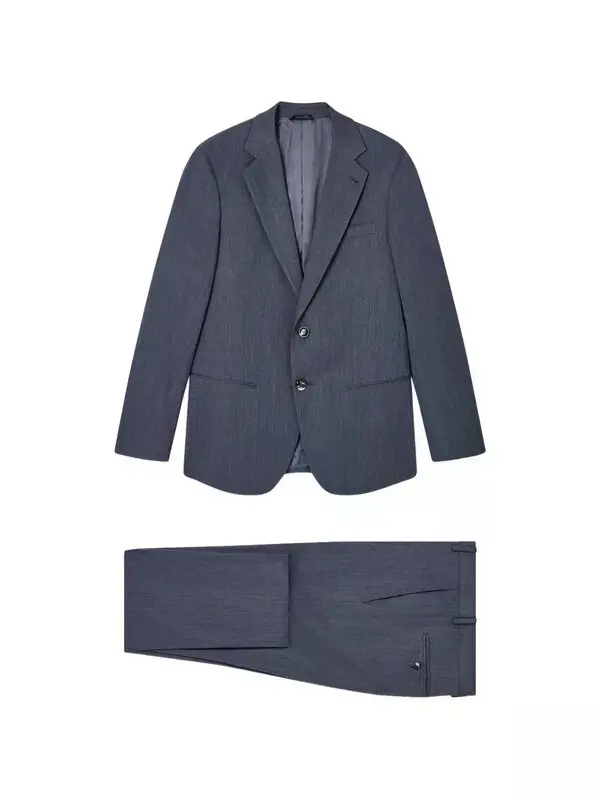 Giorgio Armani Soho Line Single-breasted Suit In Wool Twill - Grey