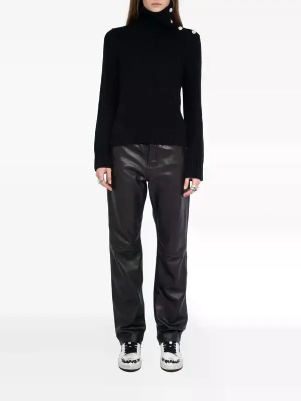 Zadig&Voltaire Embellished Button High-neck Sweater