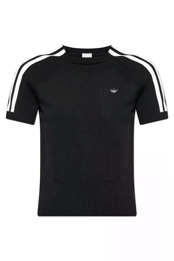 Adidas Ribbed Top With Logo Detail