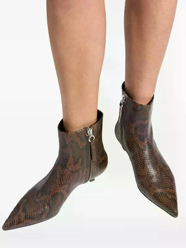 AeydĒ 35mm Sofie Pointed-toe Ankle Boots - Brown