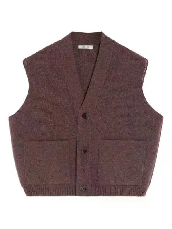 LEMAIRE Maxi Patch-pocket Sleeveless Cardigan