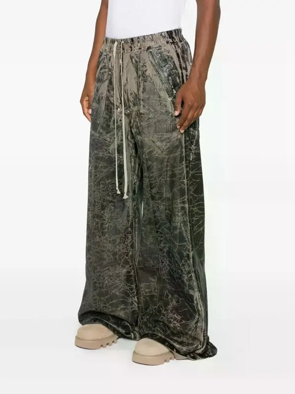 Rick Owens Crackle Effect Trousers - Black
