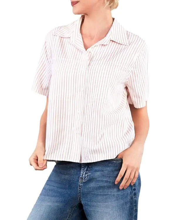 BILLY T Pleated Cropped Shirt