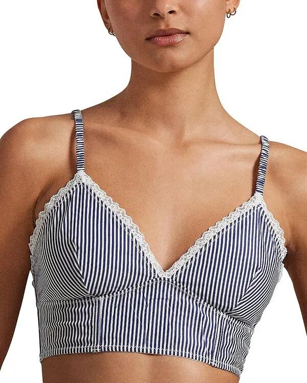 Polo Ralph Lauren Bustier Bra - White Cloud X Beacon Blue