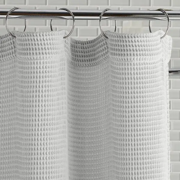 HUDSON PARK COLLECTION Waffle Shower Curtain Exclusive - Grey Slate