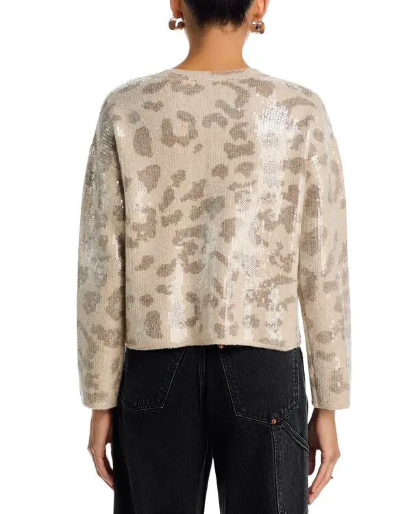 Aqua Sequin Leopard Sweater