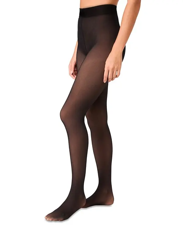 STEMS Skin Illusion Fleece Sheer Tights - Beige/black
