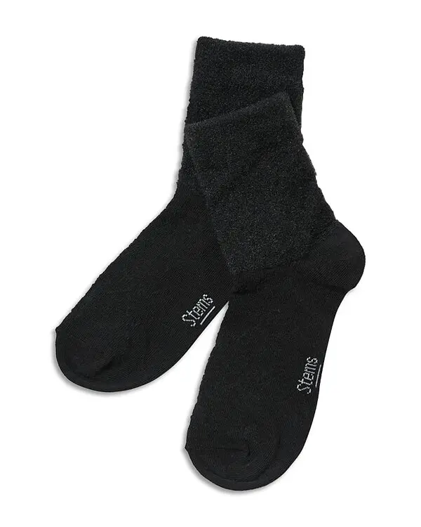 STEMS Fleur Crew Socks - Black