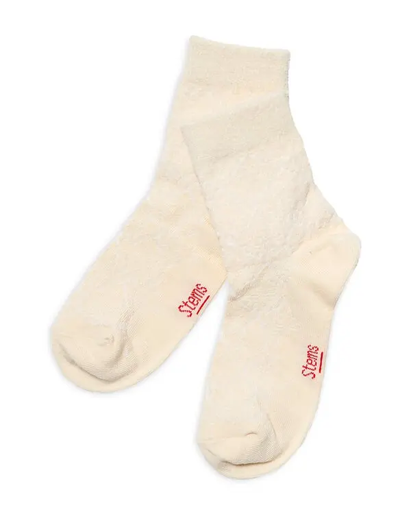 STEMS Fleur Crew Socks - Ivory