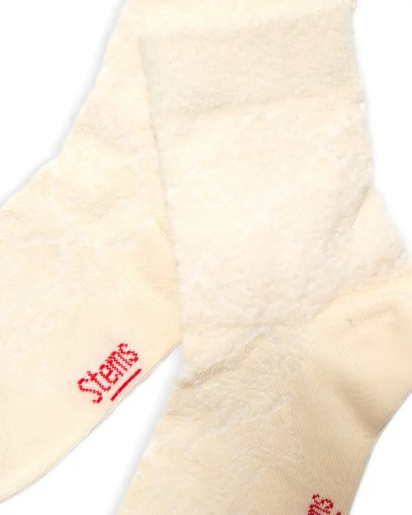 STEMS Fleur Crew Socks - Ivory