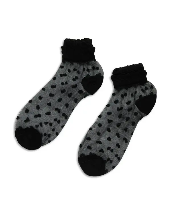 STEMS Pippa Ruffle Dot Socks - Black
