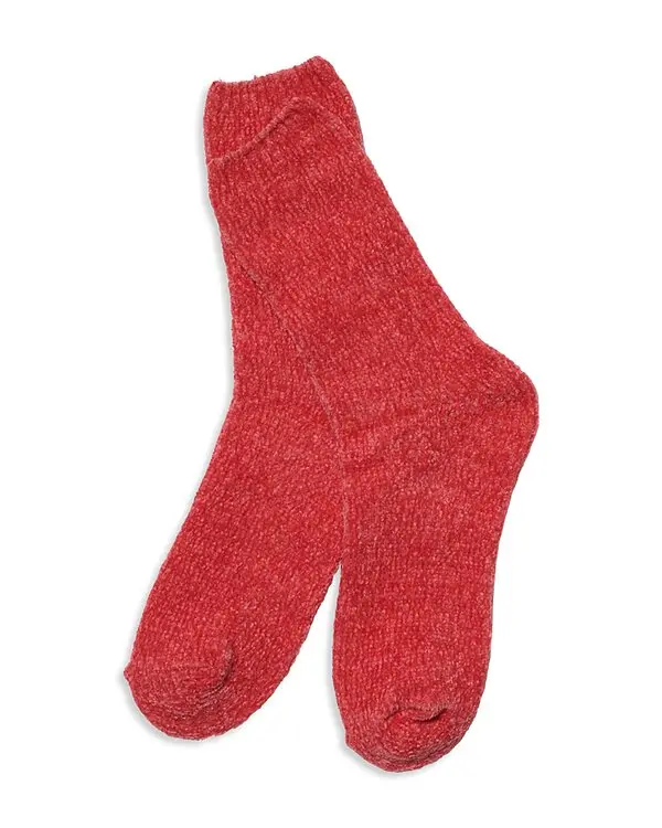 STEMS Fuzzy Crew Socks - Red