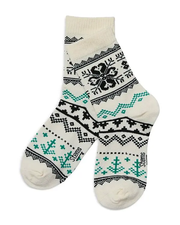 STEMS Heidi Crew Socks - Black/ivory