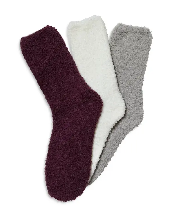 STEMS Plush Cozy Sock Set - Ivory/plum