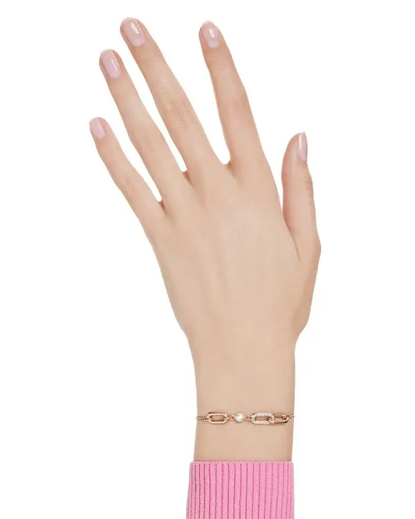 SWAROVSKI Constella Pave Link & Pearl Slider Bracelet