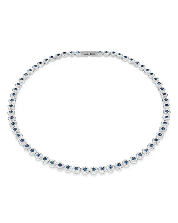 SWAROVSKI Crystal Tennis Necklace 14.875-15.75 - Blue/silver