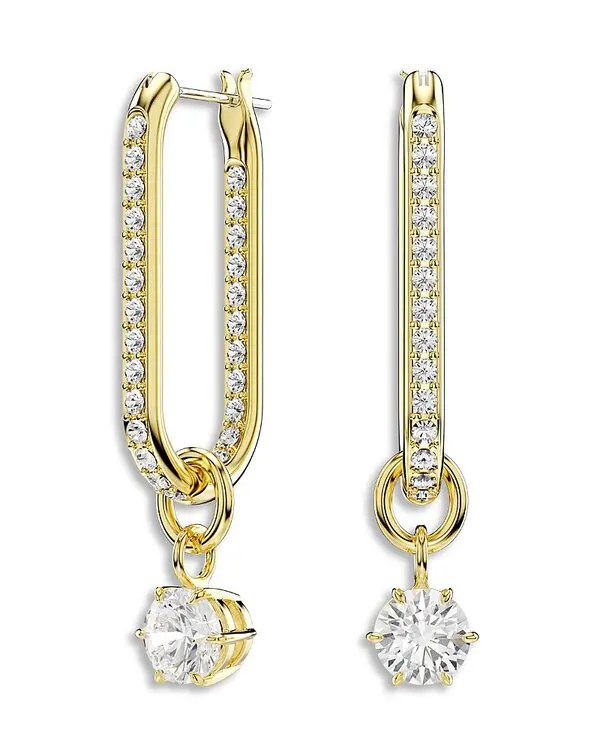 SWAROVSKI Constella Pave Link & Crystal Charm Drop Earrings - Gold