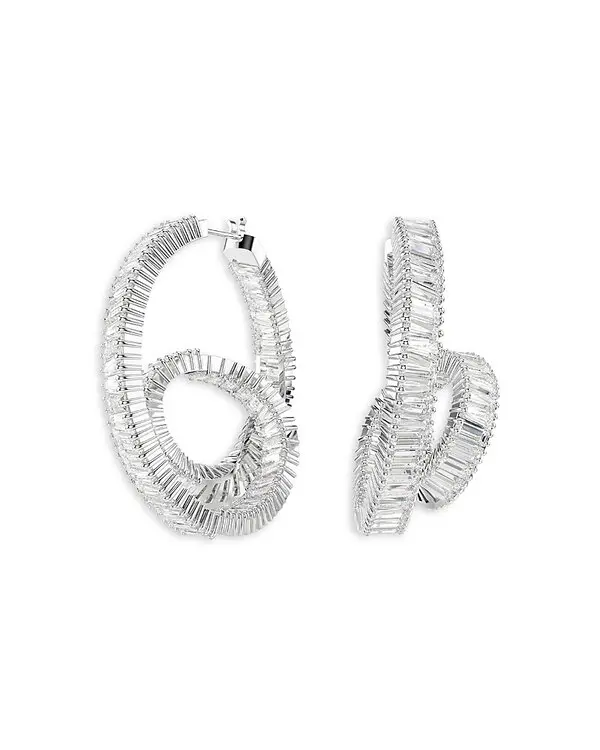SWAROVSKI Matrix Hoop Earrings - Silver