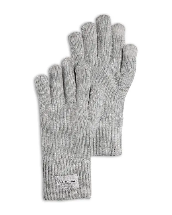 Rag & Bone Blake Metallic Tech Gloves - Gray