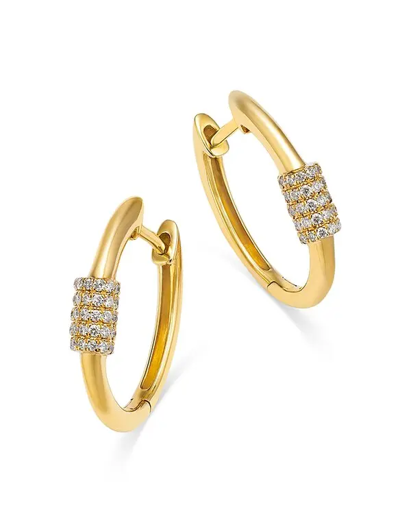 Bloomingdale'S Diamond Huggie Hoop Earrings In 14k, 0.25 Tcw - Yellow Gold