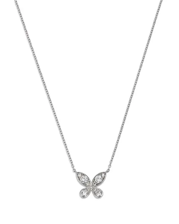 Bloomingdale'S Diamond Butterfly Pendant Necklace - White