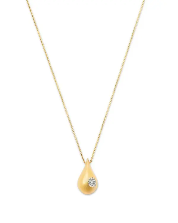 Bloomingdale'S Diamond Solitaire Pear Pendant Necklace - Yellow Gold