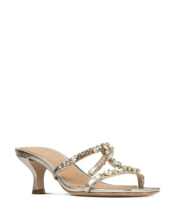 DONALD PLINER Griffon Kitten Heel Sandals - Platinum