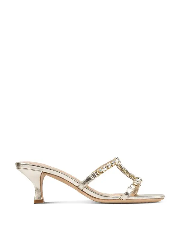 DONALD PLINER Griffon Kitten Heel Sandals - Platinum