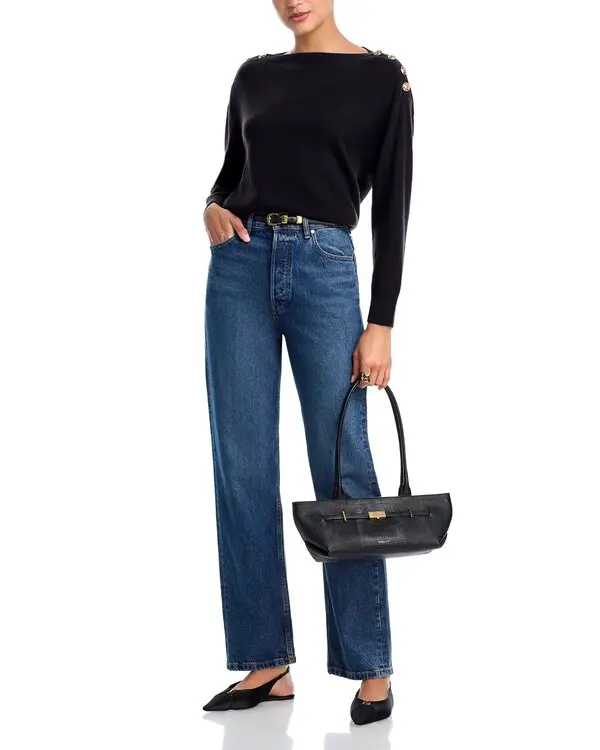 Bloomingdale'S Cashmere Boat Neck Sweater - Black