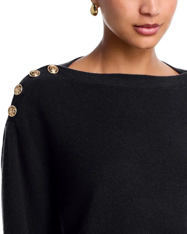 Bloomingdale'S Cashmere Boat Neck Sweater - Black