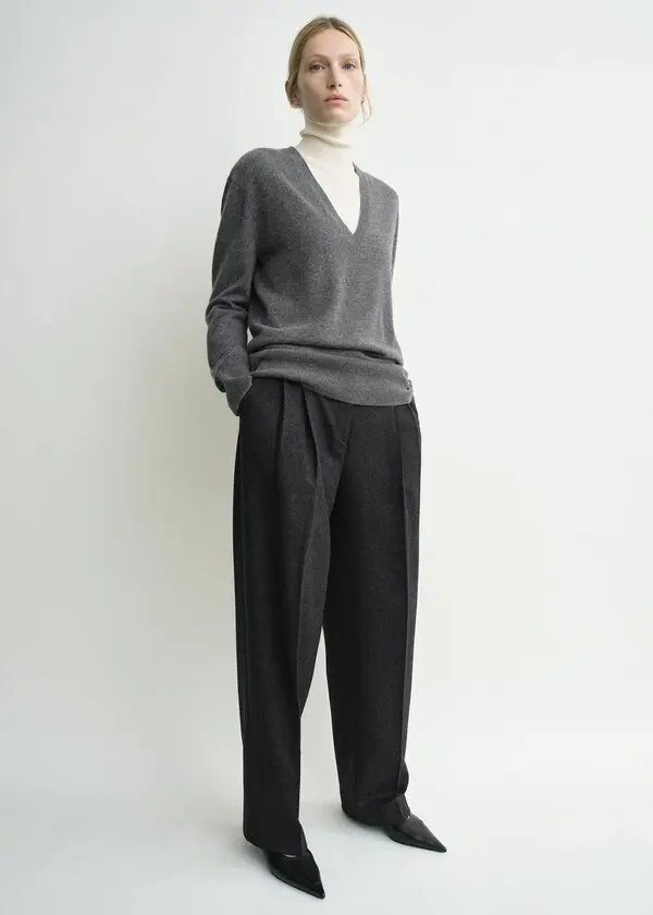 TOTEME Double-pleat Flannel Trousers