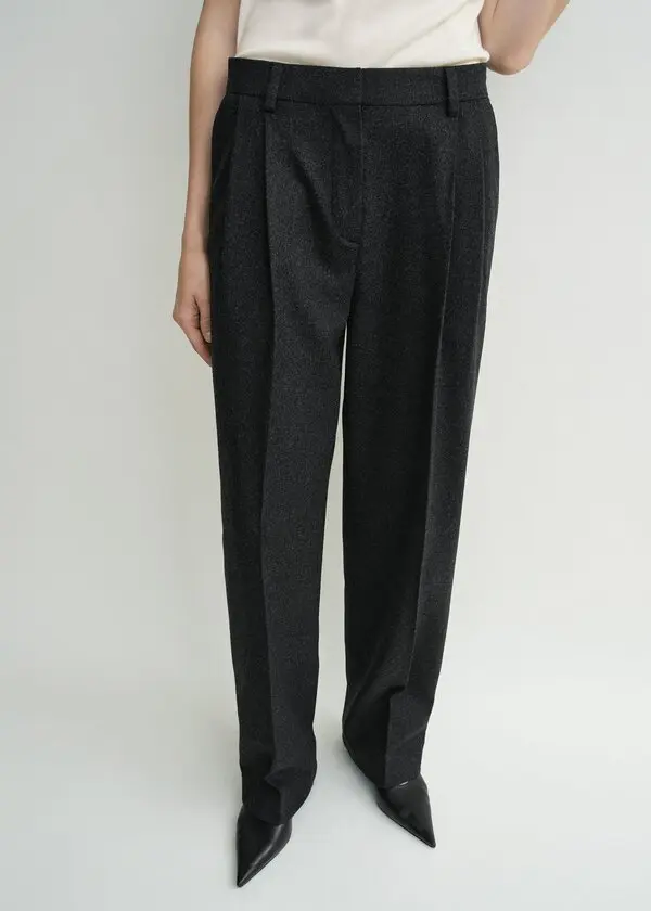TOTEME Double-pleat Flannel Trousers