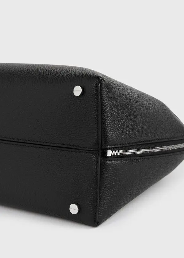 TOTEME Grained-leather Day Tote - Black